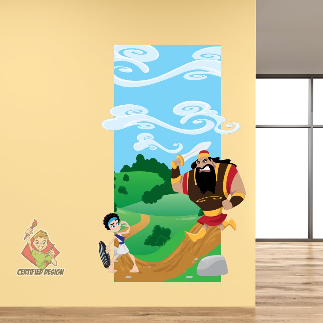David & Goliath Wall Decal: Bible Story Nursery Decor - Etsy