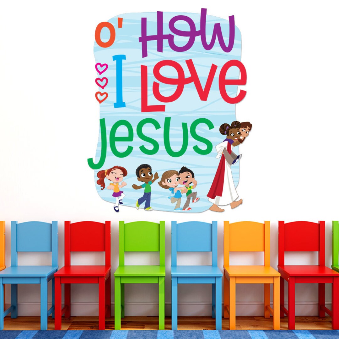 Sunday School Decal, O' How I Love Jesus, Christian Kids Decal, Kids ...