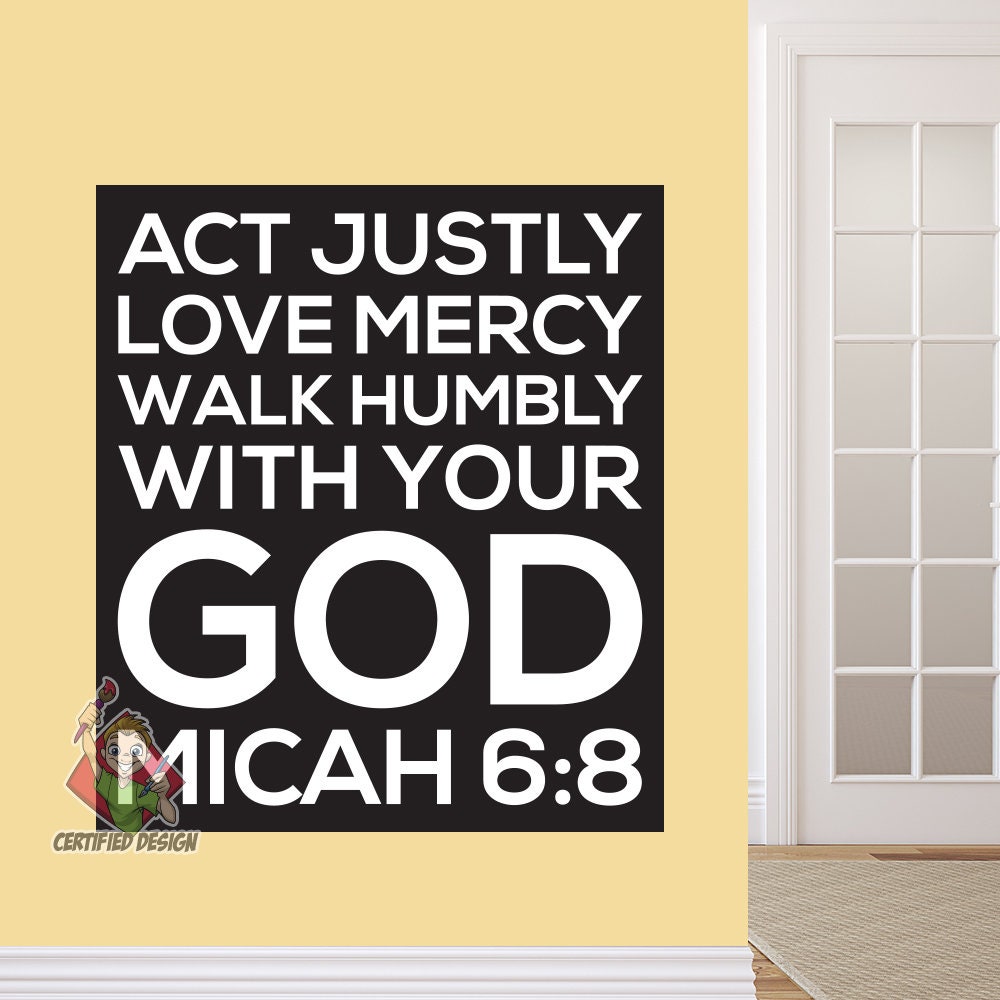 Sunday School Decal Micah 6:8 Wall Scripture Decal Kids - Etsy