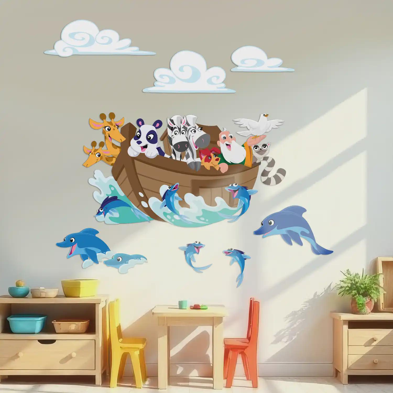 Noah's Ark Wall Decal for Kids Room, Christian Classroom & Church Decor ...