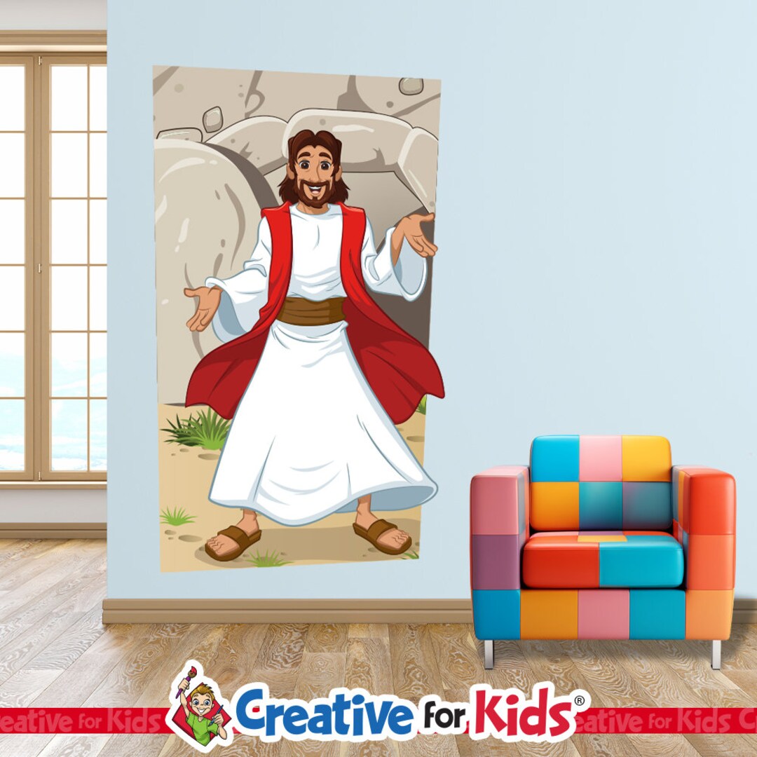 Jesus Has Risen, Resurrection, Wall Decal, Bible Story Wall Decal, Kids ...