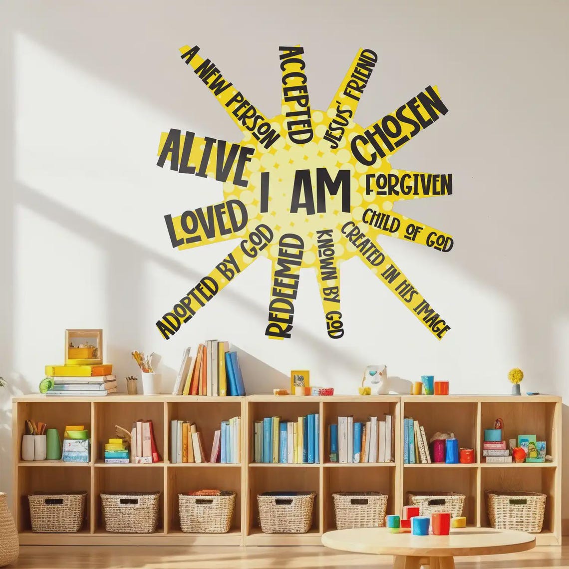 I Am Word Cloud Wall Decal: Sunday School Religious Art - Etsy