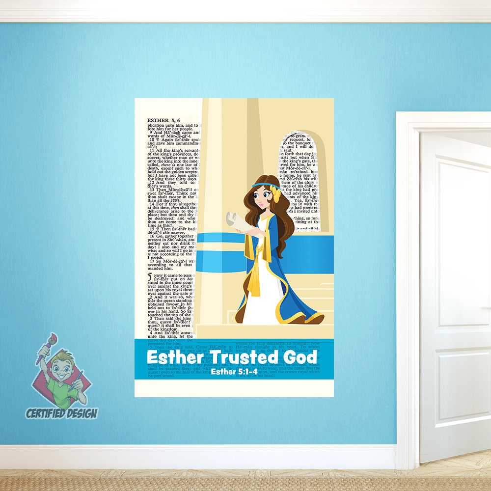 Esther Trusted God Wall Decal Esther Bible Story Bible Story - Etsy
