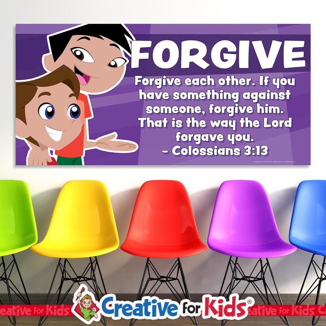 Forgive, Memory Verse, Sunday School Banner, Sunday School Decal, Bible ...