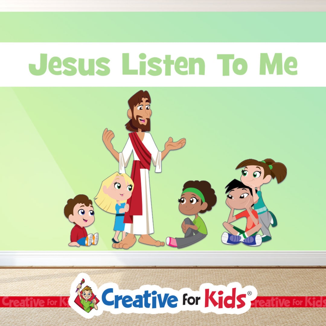 Jesus Listen to Me Wall Decal, Bible Story Wall Decal, Jesus Nursery ...