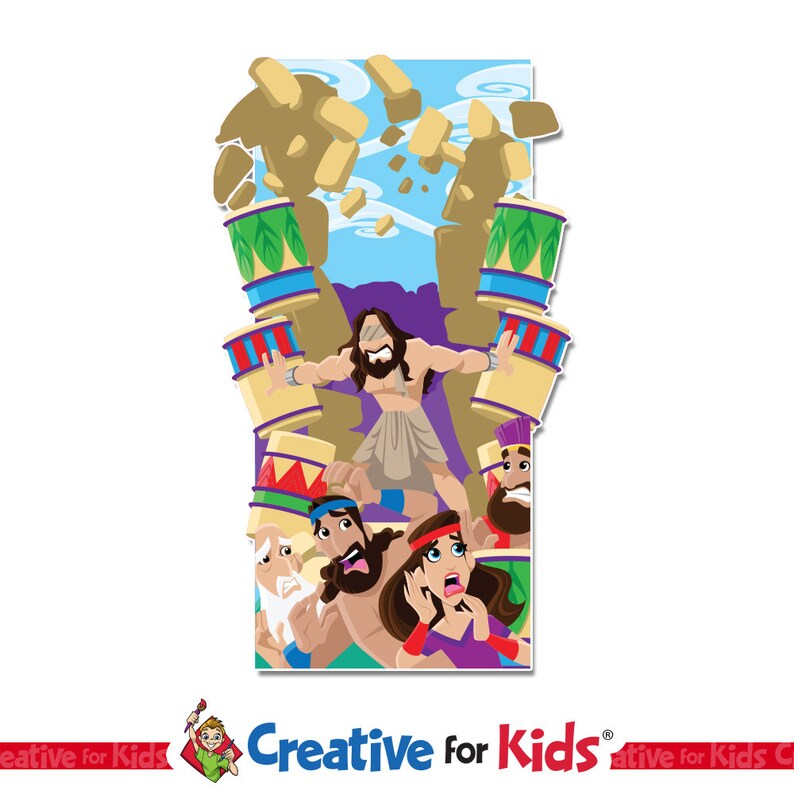 Samson Bible Story Wall Decal: Sunday School Decor - Etsy