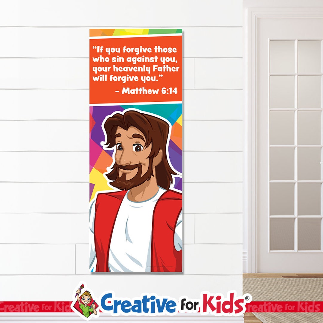 Jesus Forgive Banner: Sunday School Vinyl Wall Art (24" X 63") - Etsy