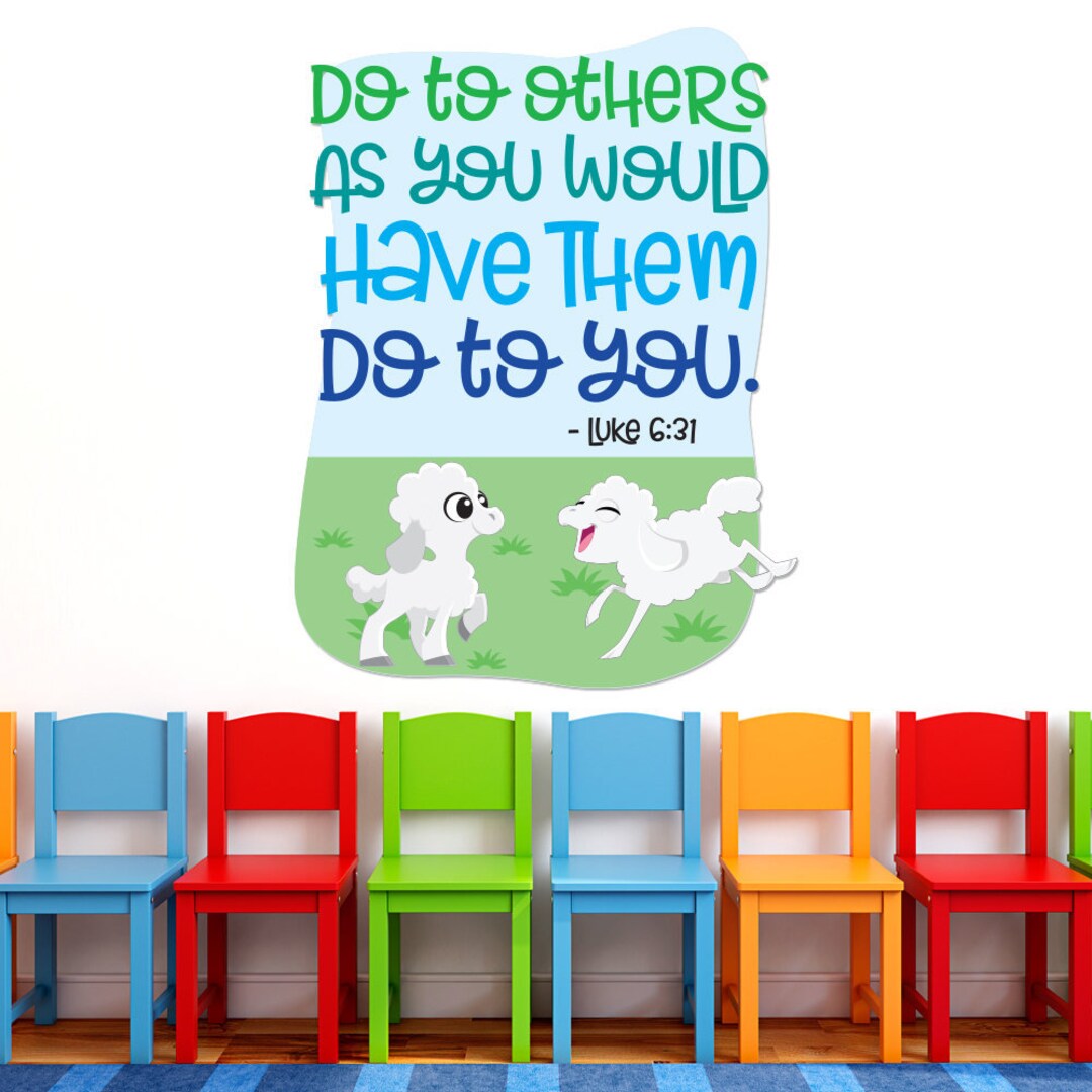 Sunday School Decal, Do to Others, Christian Kids Decal, Kids Bible ...