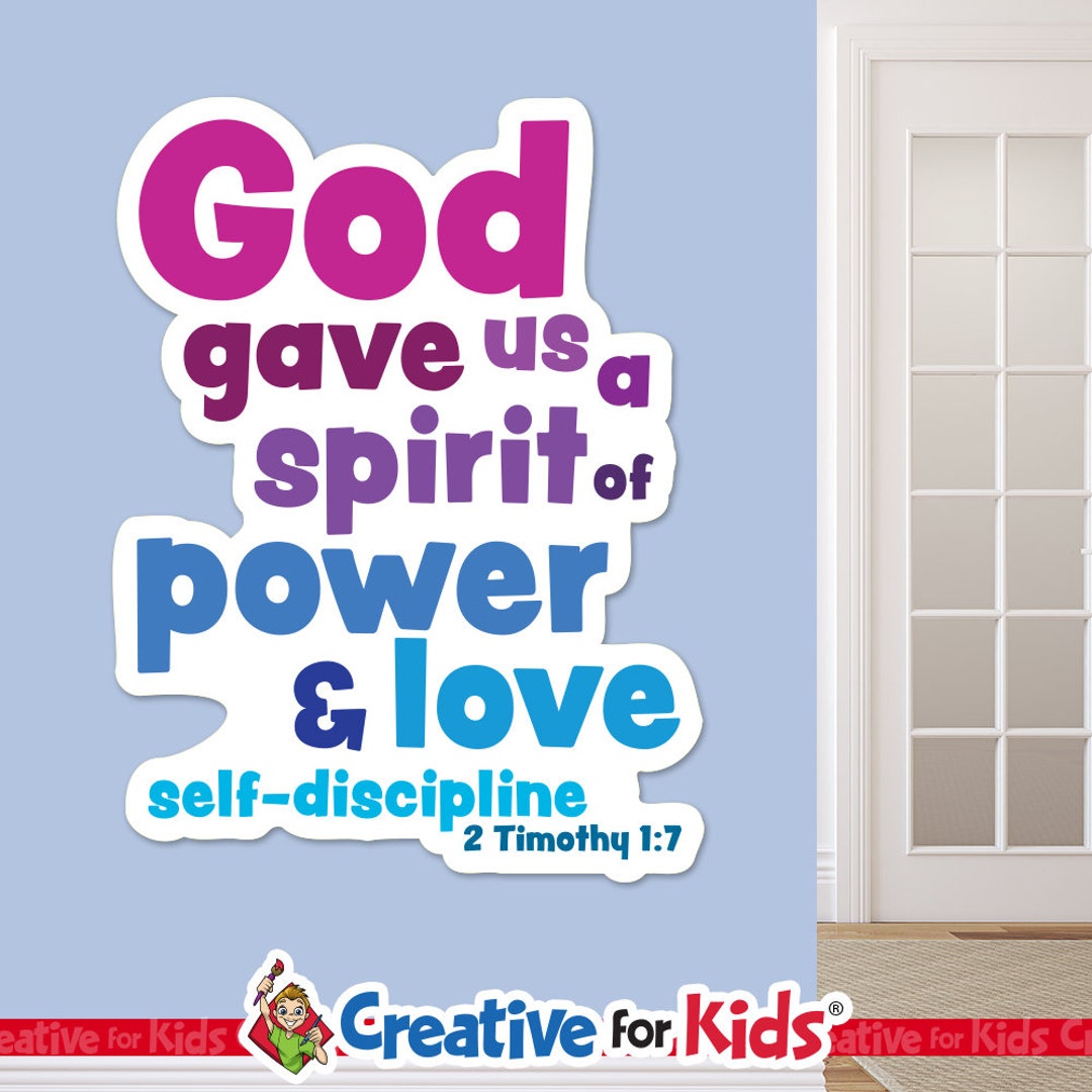 God Gave Us a Spirit of Power, Sunday School Decal, Kids Scripture Art ...