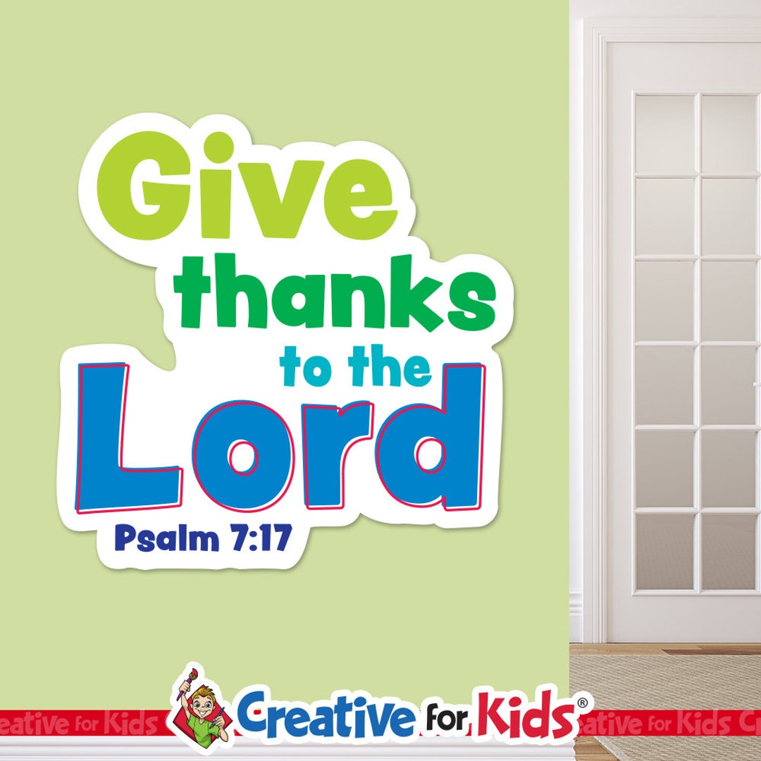 Sunday School Wall Decal for Kids Religious Art, Scripture Verse Poster ...