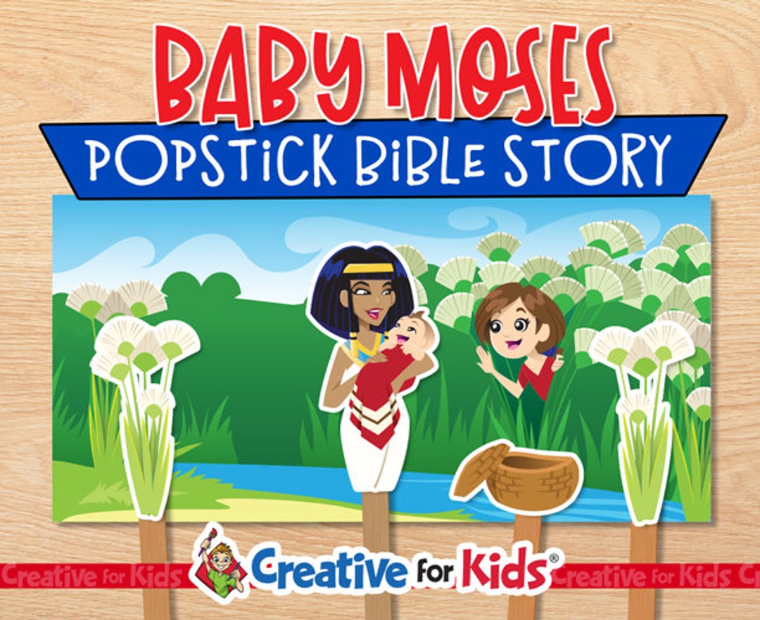 Baby Moses Popstick Bible Story Cutout Craft, Sunday School Craft ...