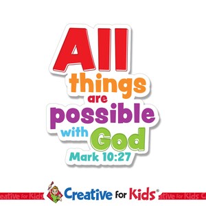 All Things Are Possible, Scripture Decal, Sunday School Decal, Kids ...