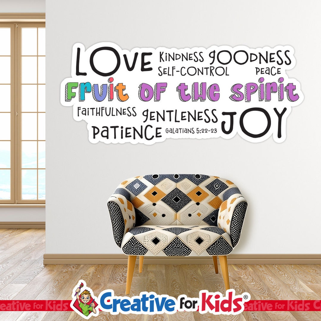 Fruit of the Spirit Word Cloud Wall Decal, Sunday School Banner ...