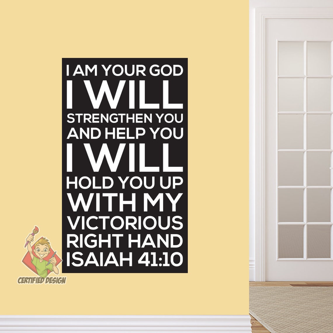 Sunday School Decal Isaiah 41:10 Wall Scripture Decal Kids - Etsy