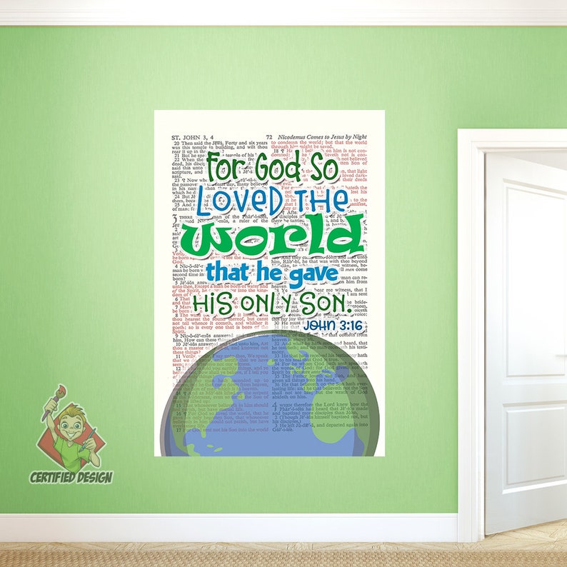 Sunday School Decal for God so Loved the World Kids - Etsy