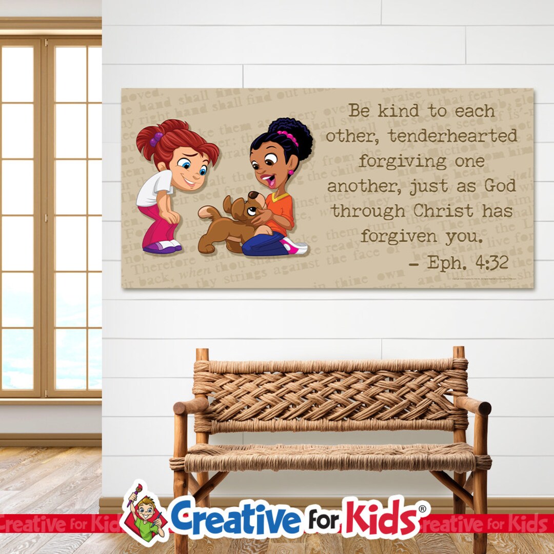 Eph. 4:32 Be Kind to Each Other Minimal Scripture Banner, Sunday School ...