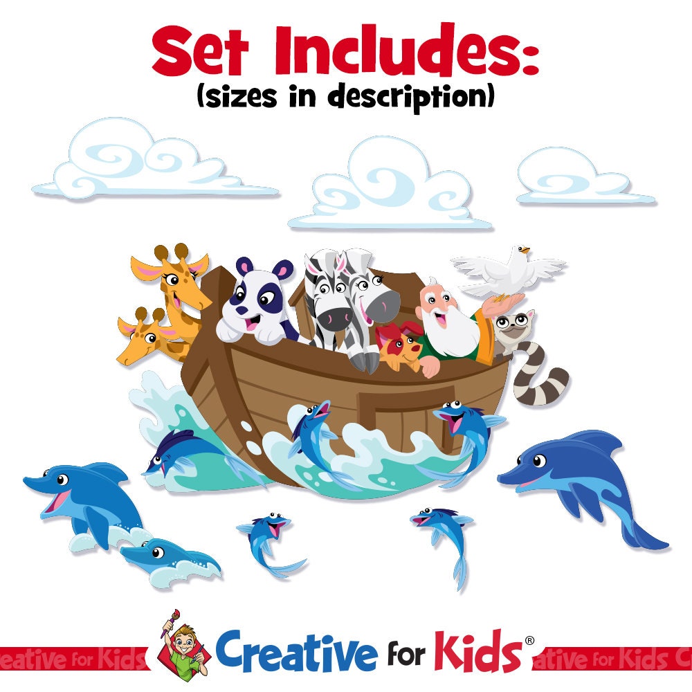 Noah's Ark Wall Decal for Kids Room, Christian Classroom & Church Decor ...