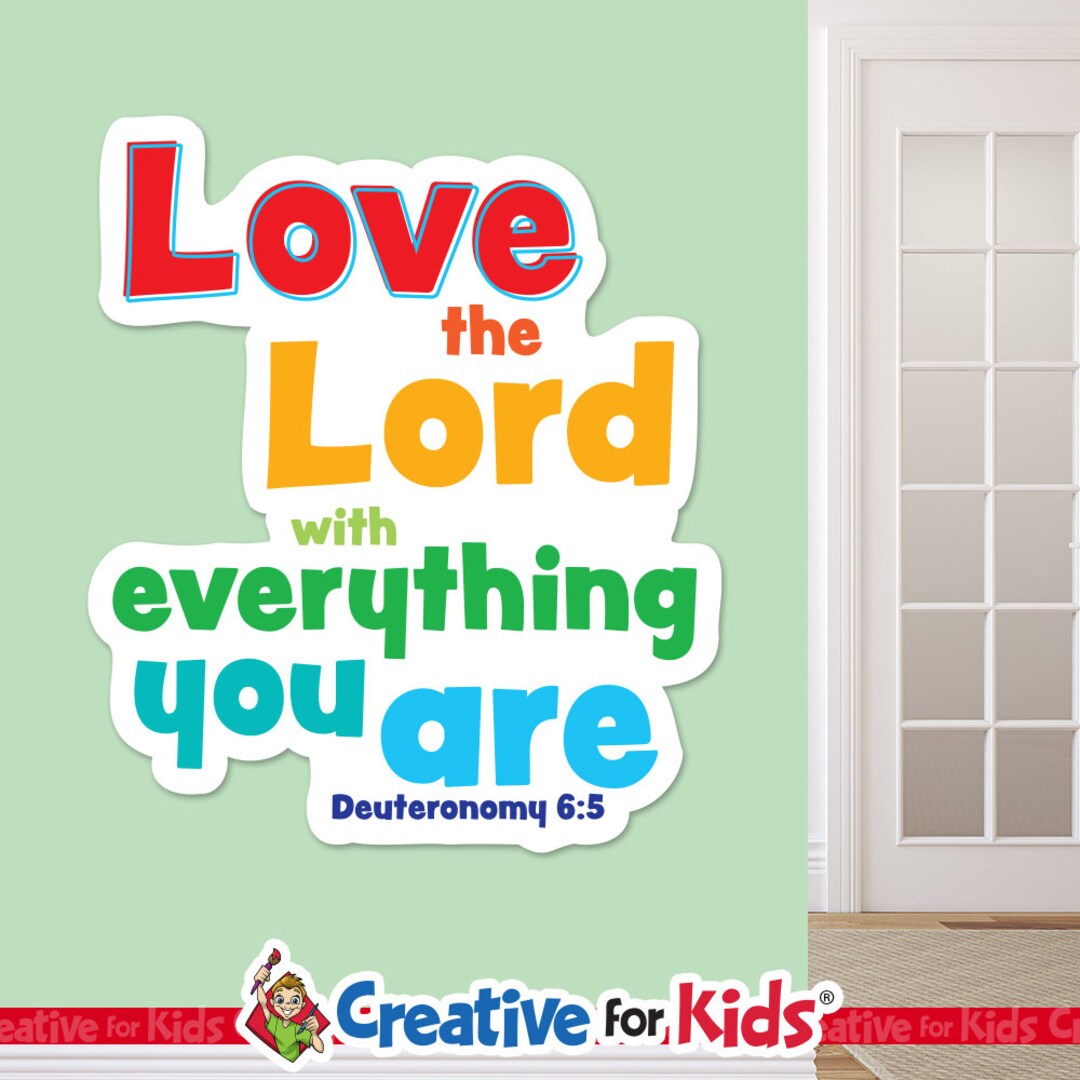 Sunday School Wall Decal for Kids Religious Art, Scripture Verse Poster ...