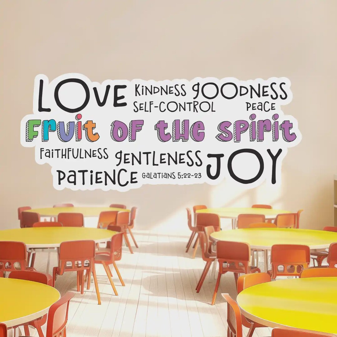 Fruit of the Spirit Word Cloud Wall Decal: Sunday School Decor - Etsy