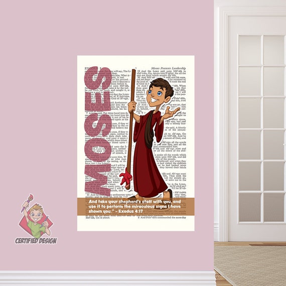 Moses Wall Decal Bible Story Wall Decal Sunday School Decal | Etsy