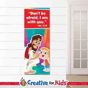 Jesus Don't Be Afraid Banner, Sunday School Decor, Sunday School Banner ...