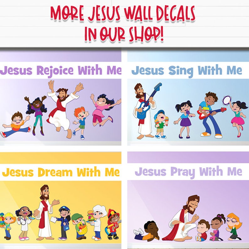 Jesus Wall Decal: Bible Story Art for Sunday School Classroom - Etsy