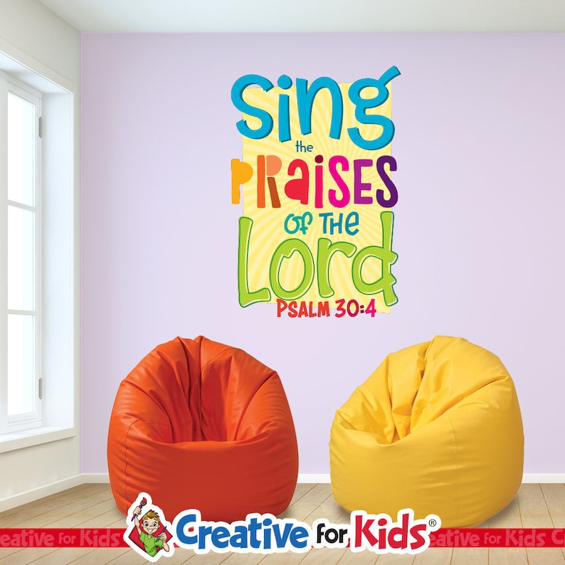 Sing Praises Scripture Verse Wall Decal: Sunday School Classroom Decor ...