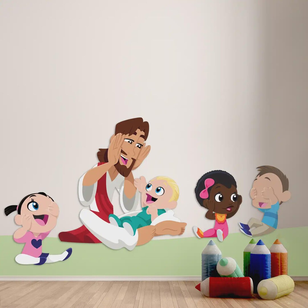 Jesus Nursery Bible Scenes Wall Decal Set: Wall Mural Sunday School ...