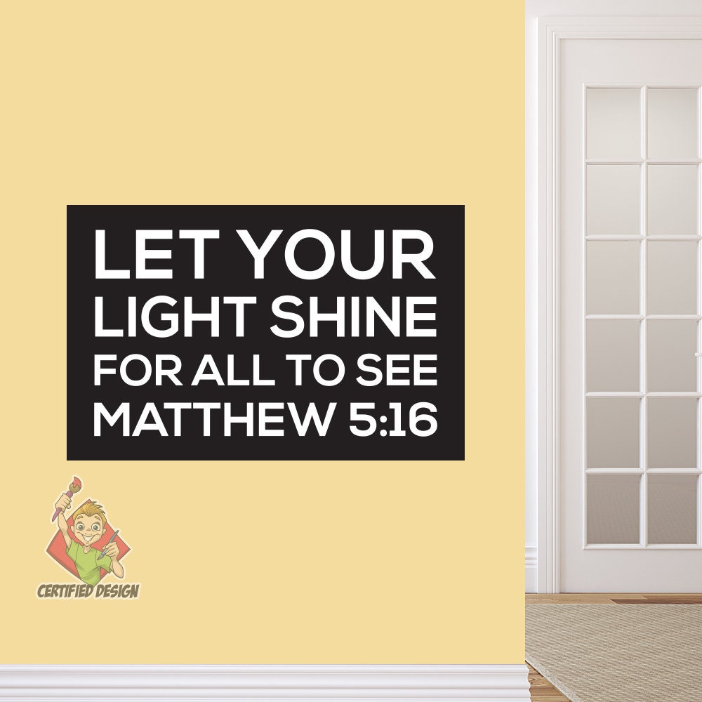 Sunday School Decal Matthew 5:16 Wall Scripture Decal Kids | Etsy