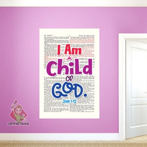 Sunday School Decal, I Am A Child of God, Kids Scripture Decal, Kids ...