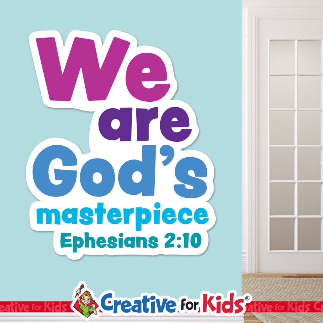 We Are God's Masterpiece Scripture Verse Poster, Sunday School Wall ...