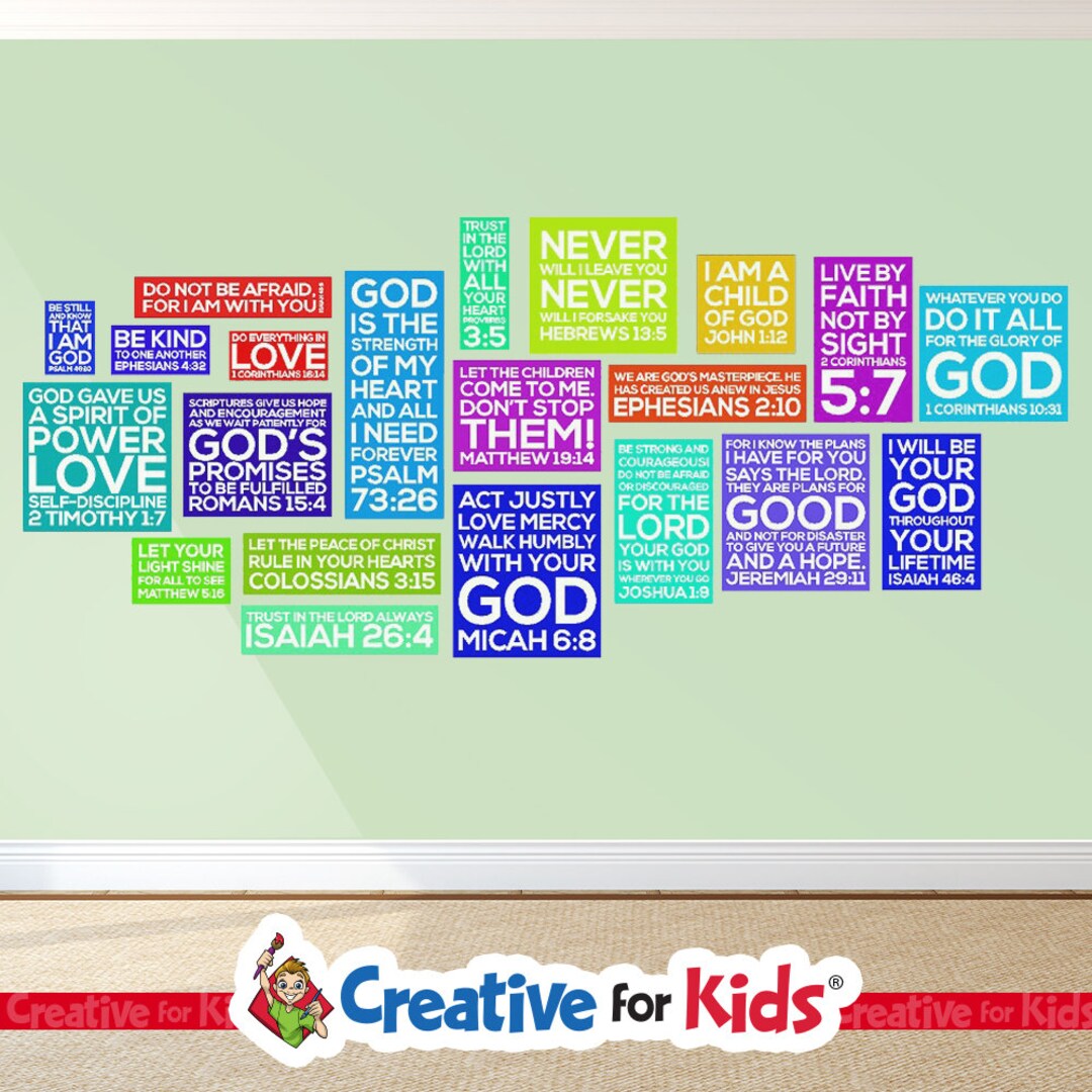 Large Grouping Crisp Scripture Wall Decal, Kids Church Decor, Sunday ...