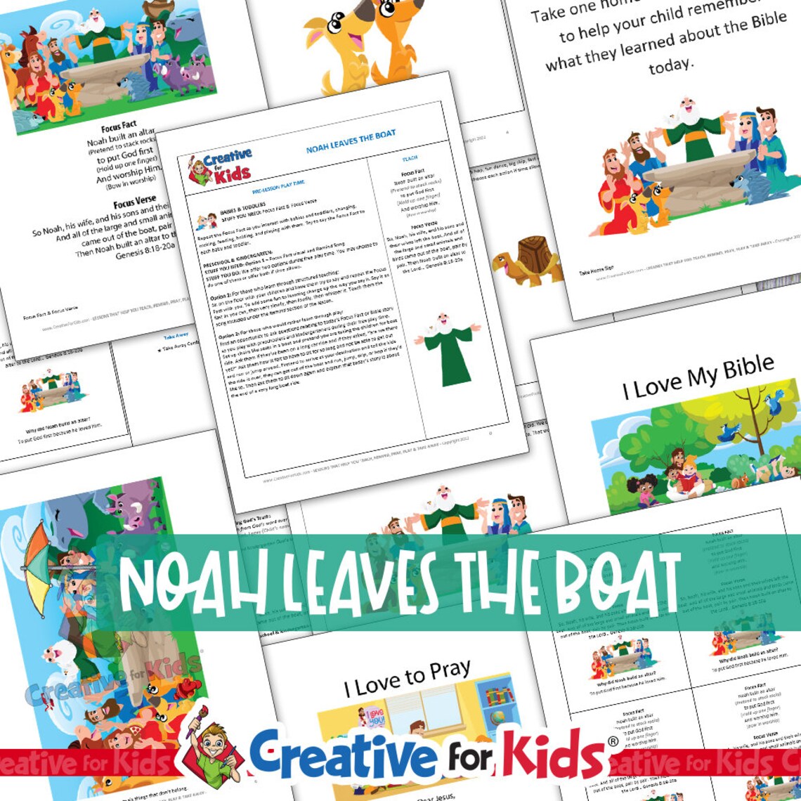 4 Noah Preschool Bible Lessons Sunday School Lesson Bible - Etsy