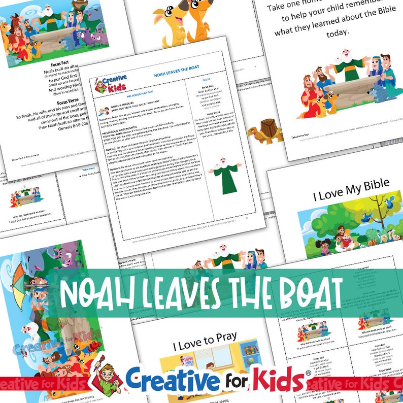 4 Noah Preschool Bible Lessons Sunday School Lesson Bible - Etsy