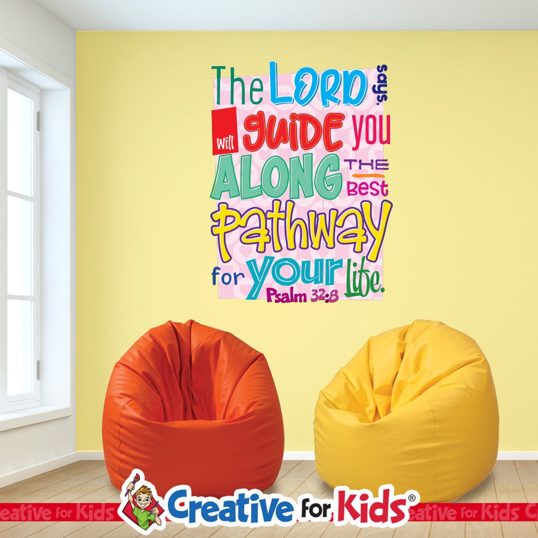 Sunday School Wall Decal for Kids Religious Art, Scripture Verse Poster ...