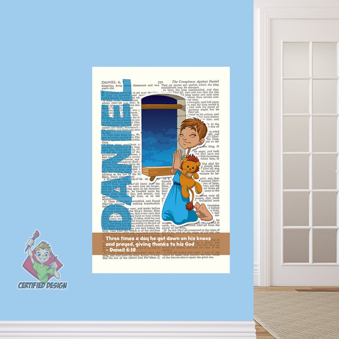 Daniel Wall Decal, Bible Story Wall Decal, Sunday School Decal, Kids ...