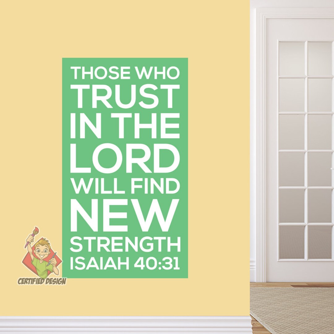 Isaiah 40:31, Sunday School Wall Decal, Scripture Verse Poster, Youth ...