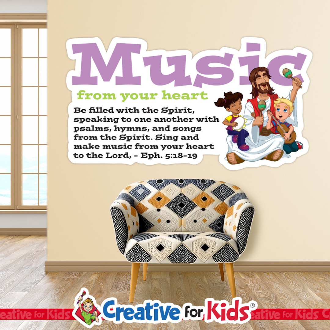 Worship Jesus Music Wall Decal: Bible Story Classroom Decor - Etsy