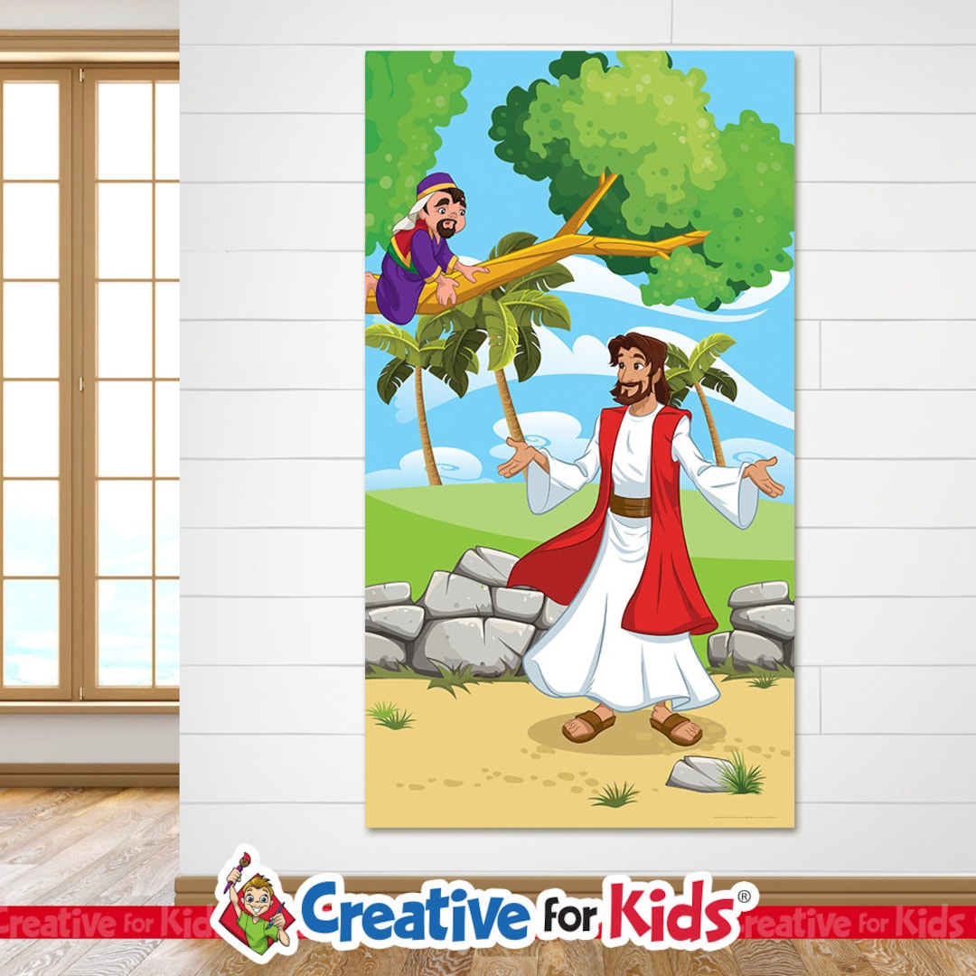 Jesus and Zacchaeus Scripture Banner: Sunday School Decor - Etsy