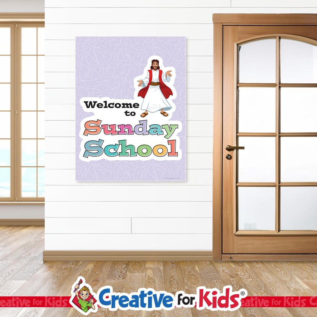 Welcome to Sunday School Banner Vertical, Kids Church Banner, Sunday ...