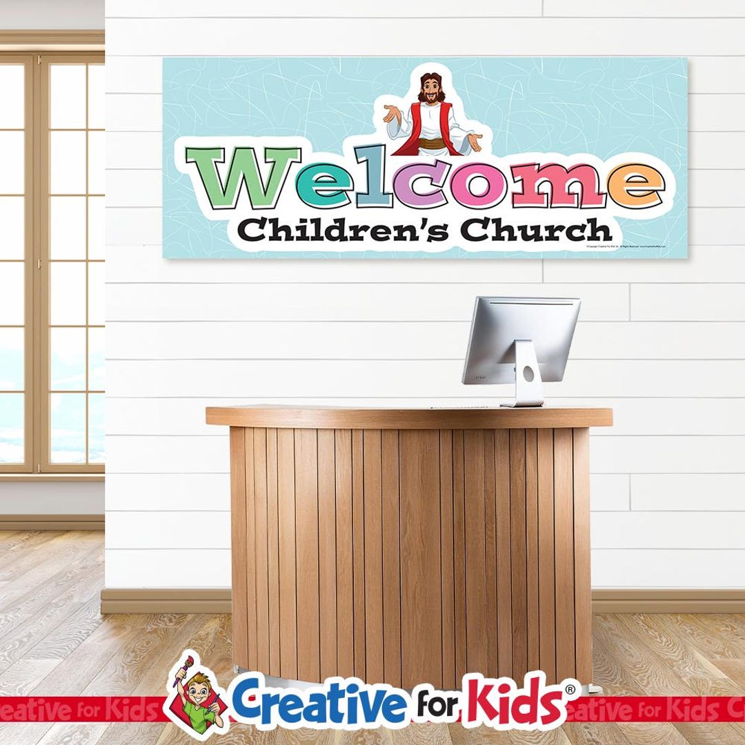 Welcome Children's Church Banner, Kids Church Banner, Sunday School ...