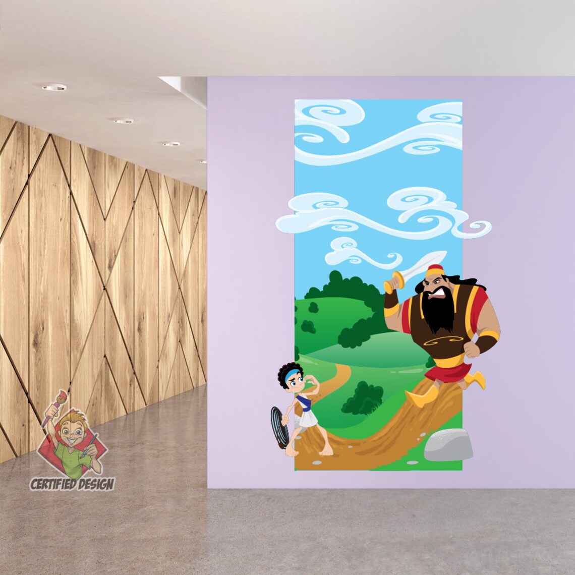 David & Goliath Wall Decal: Bible Story Nursery Decor - Etsy