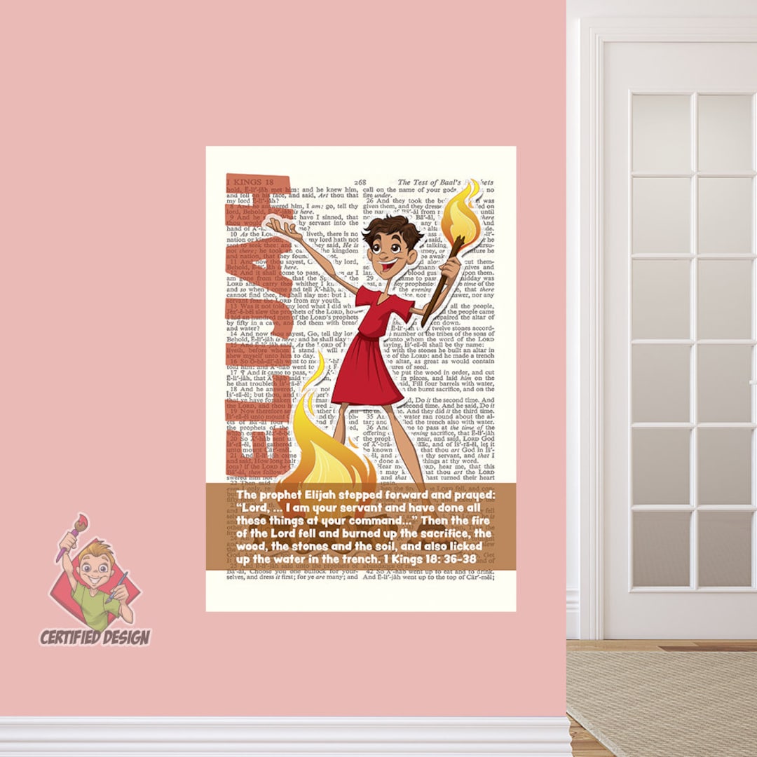Elijah, Wall Decal, Bible Story Wall Decal, Sunday School Decal, Kids ...