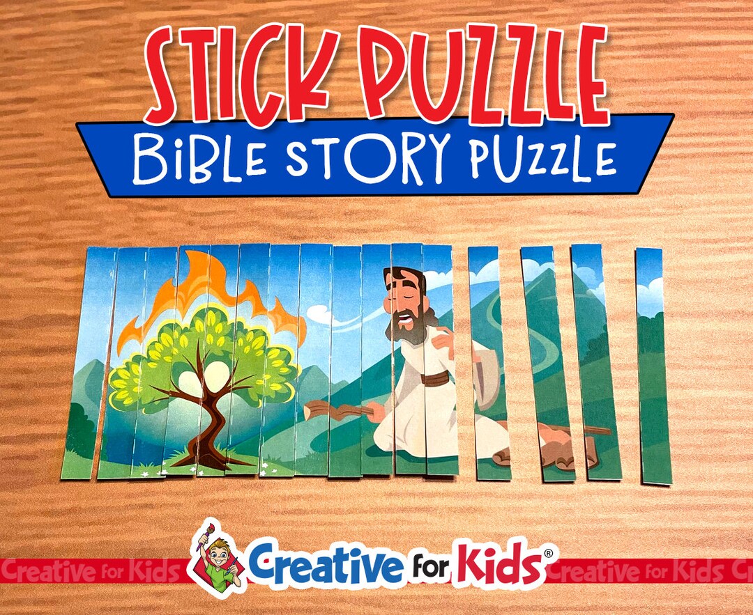 Moses at the Burning Bush Stick Puzzle - Digital Download 36 - Etsy
