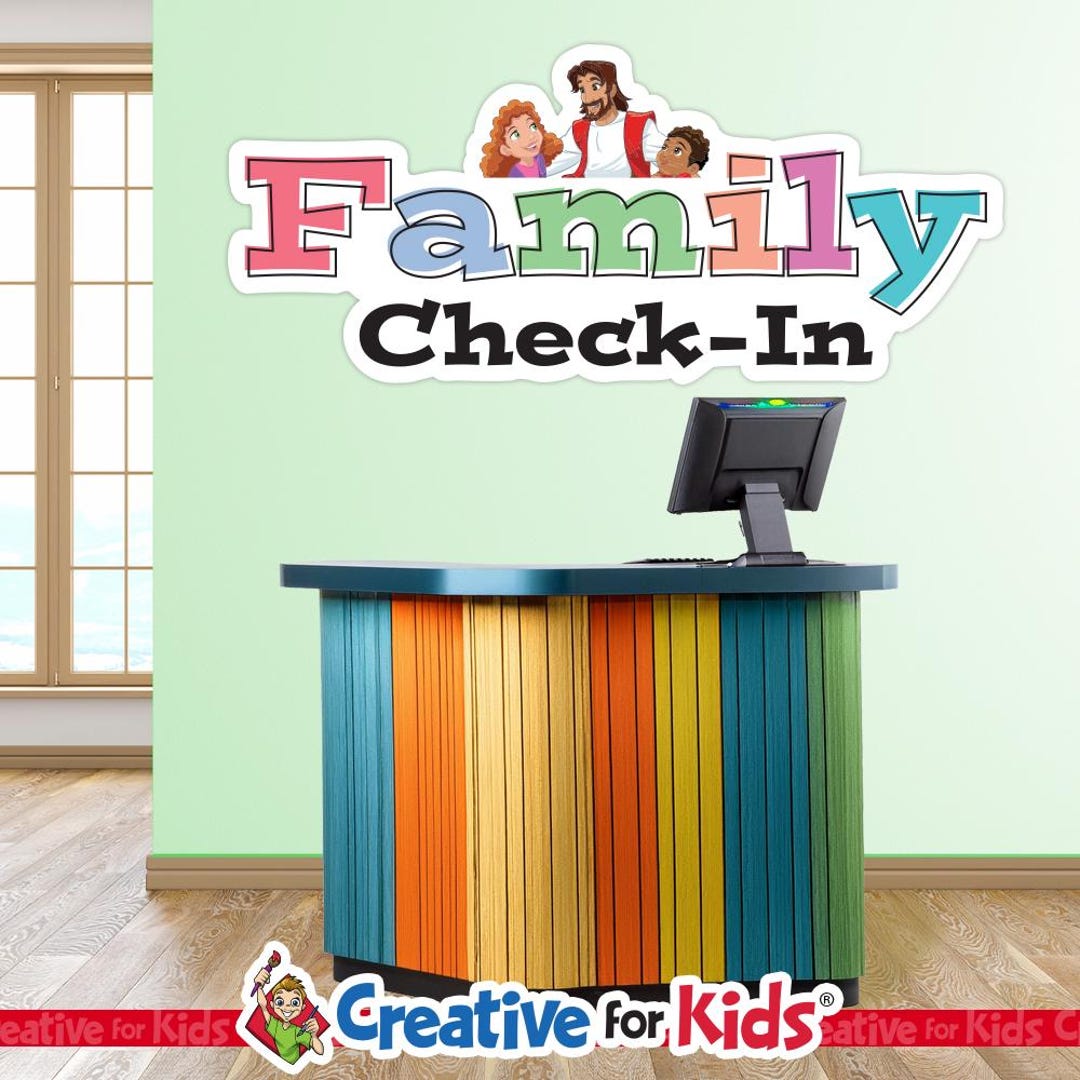 Family Check in Welcome Sign Wall Decal, Sunday School Sign In, Nursery ...