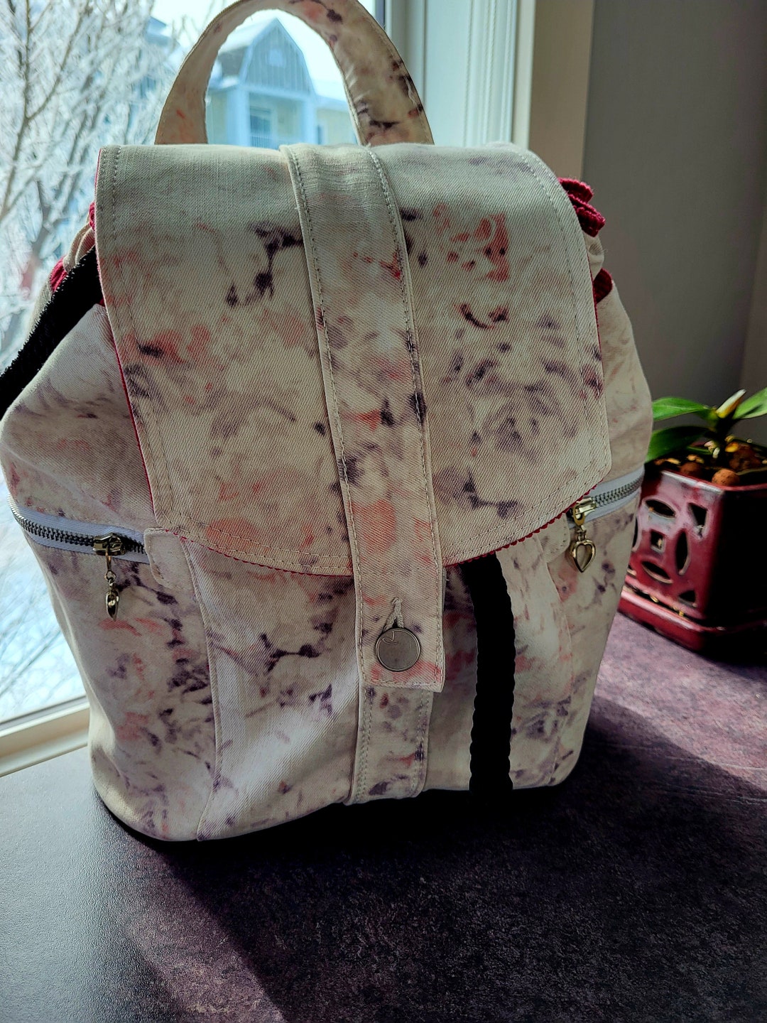 Upcycled Pink Denim Bucket Backpack - Etsy