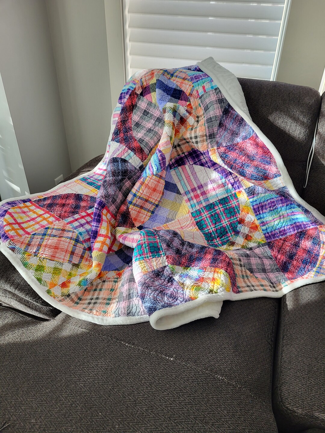 Plaid Flannel Handmade Patchwork Quilt - Etsy