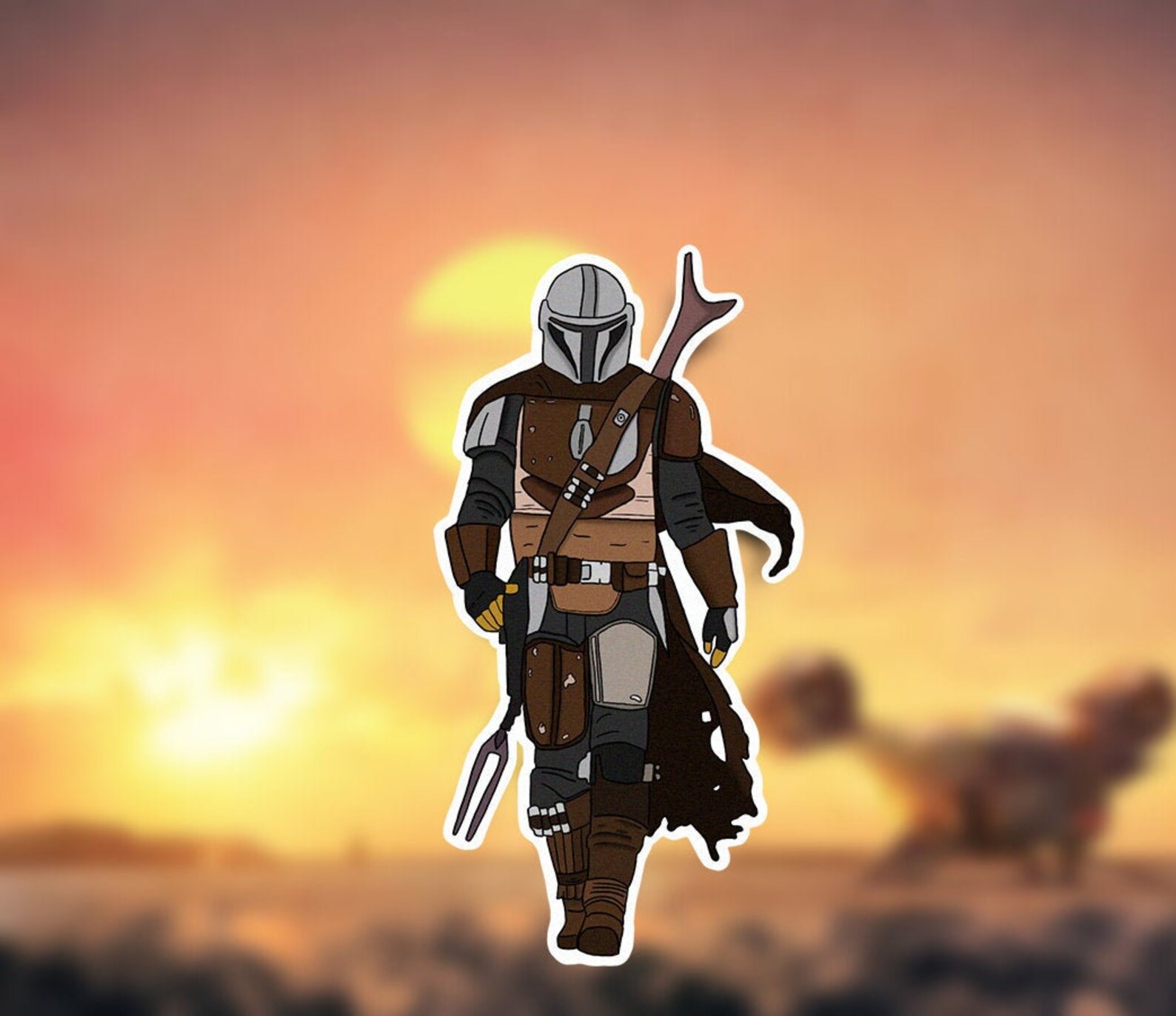 Mandalorian Sticker - Etsy