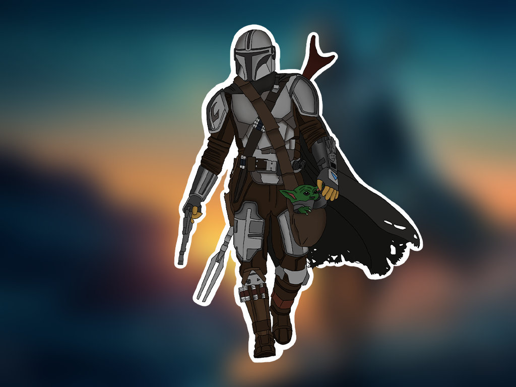 Mandalorian Sticker - Etsy