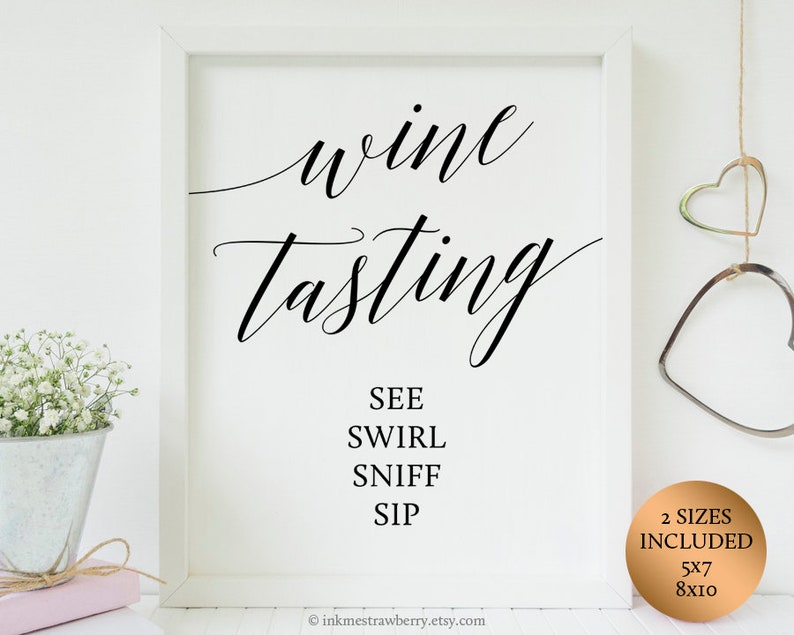 Wine Tasting Sign Wine Tasting Cards Wine Tasting Party | Etsy